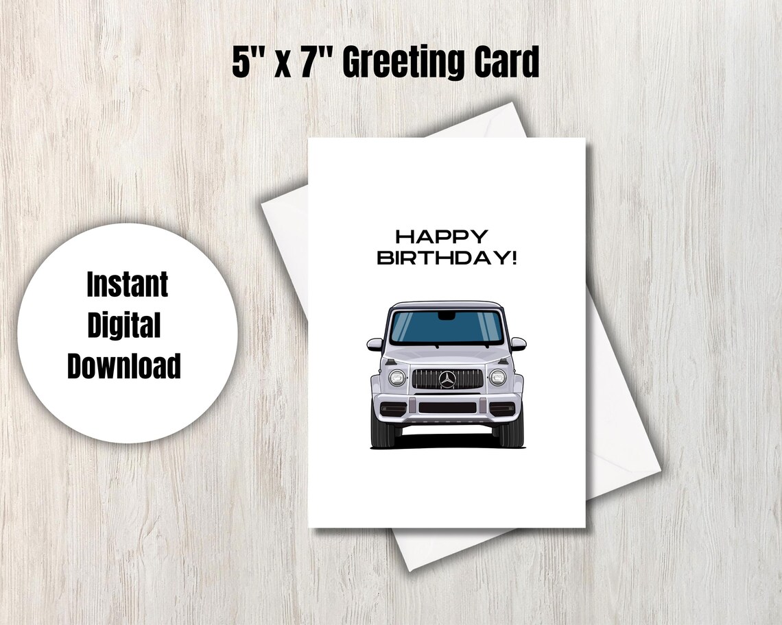Mercedes G-class Card - Happy Birthday, G-wagon, Car Lover, Punny, AMG ...