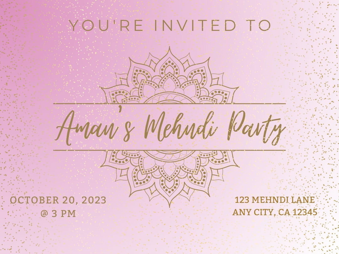Mehndi Party Invitation - Etsy
