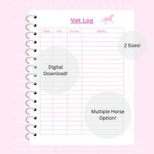 Printable Horse Vet Records, Horse Planner Insert, Horse Record Keeping ...