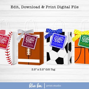 Editable Printable Gift Tag Game Day School Spirit Varsity Sports Good ...