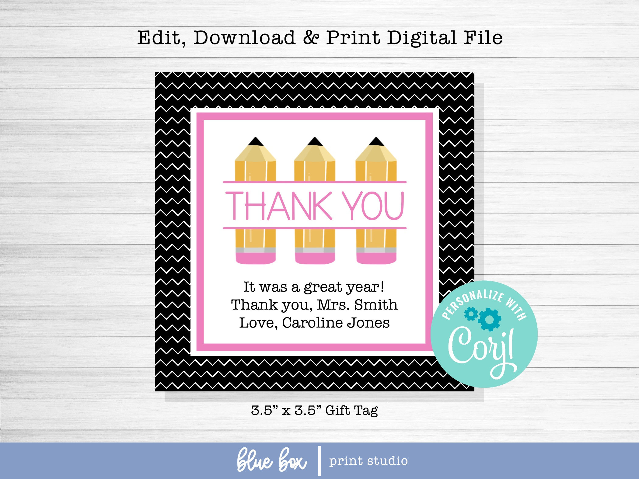 Editable Printable Gift Tag Teacher Appreciation Pencils Thank You - Etsy