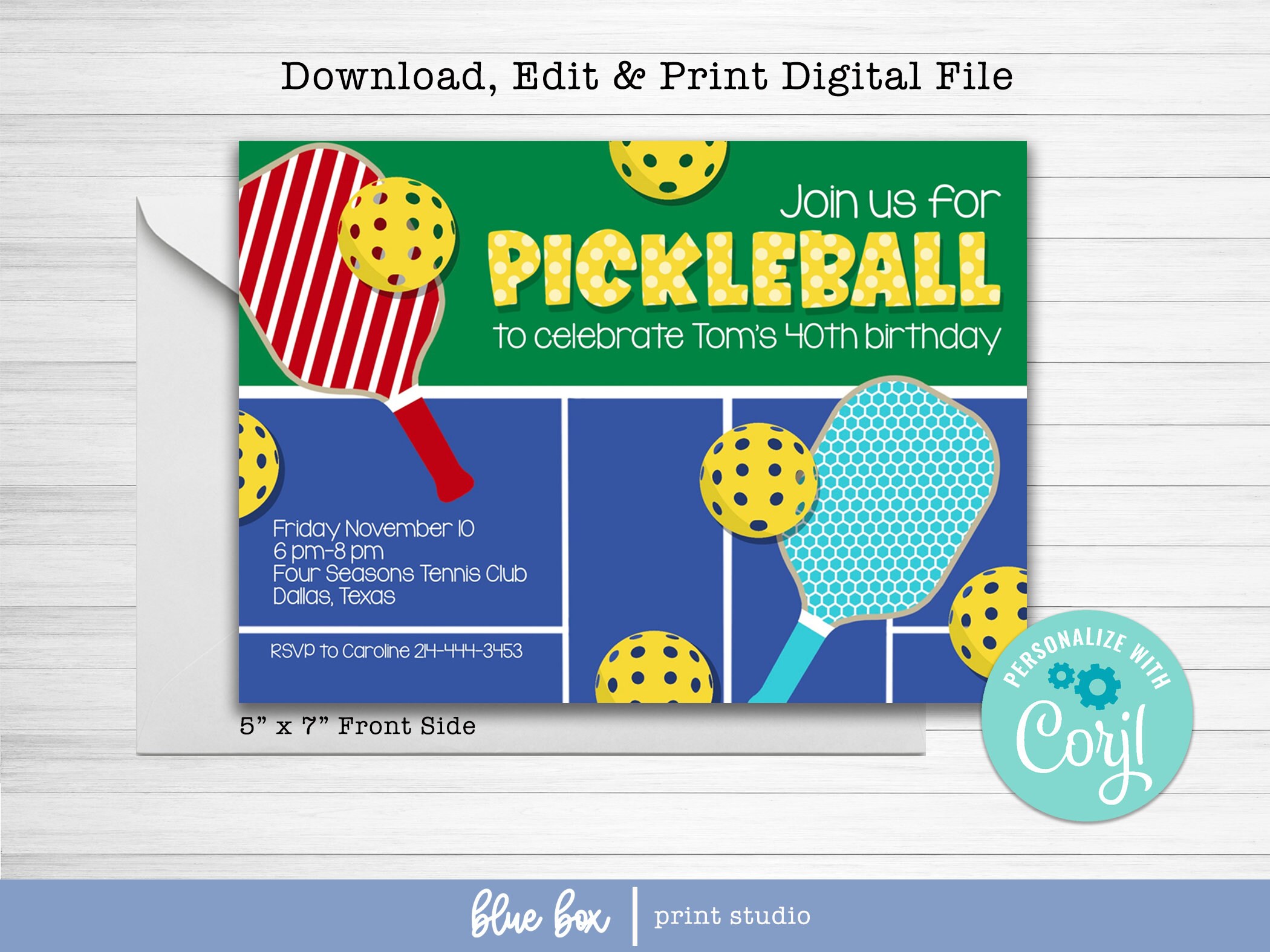 Editable Pickleball Birthday Party Invitation (digital Download) - Etsy