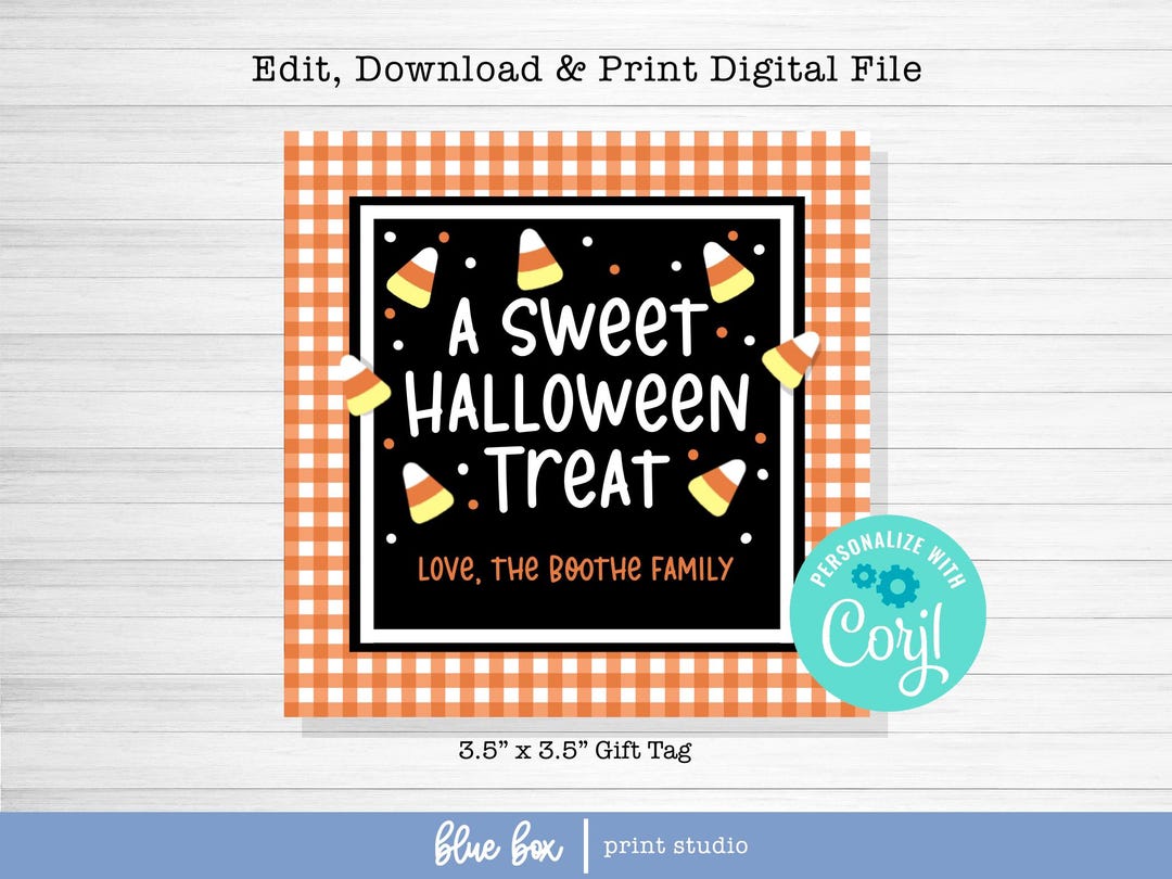 Editable Printable Fall Candy Corn Gift Tag Corporate Gift Tag ...