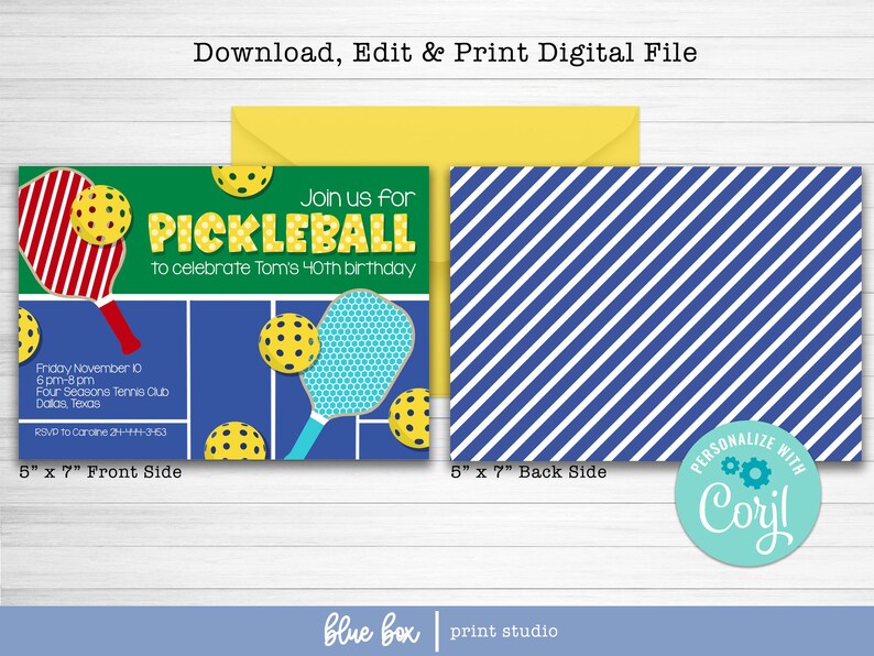 Editable Pickleball Birthday Party Invitation (digital Download) - Etsy
