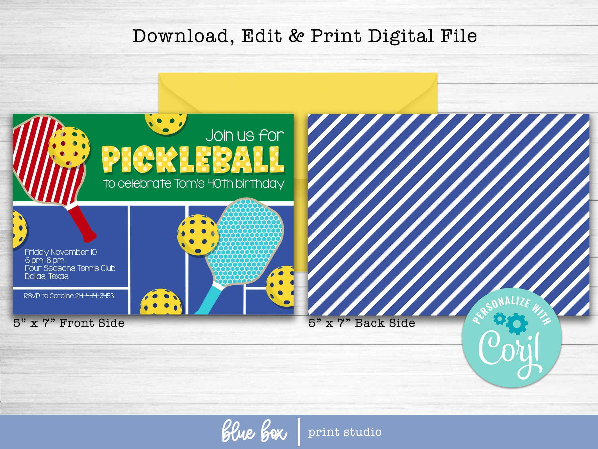 Editable Pickleball Birthday Party Invitation (digital Download) - Etsy