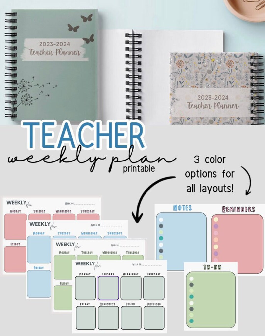 Teacher Weekly Plan Weekly Planner To-do Reminders - Etsy