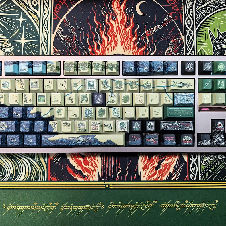 Lord of the Rings Keycap Set | Middle Earth Map Mechanical Keyboard ...