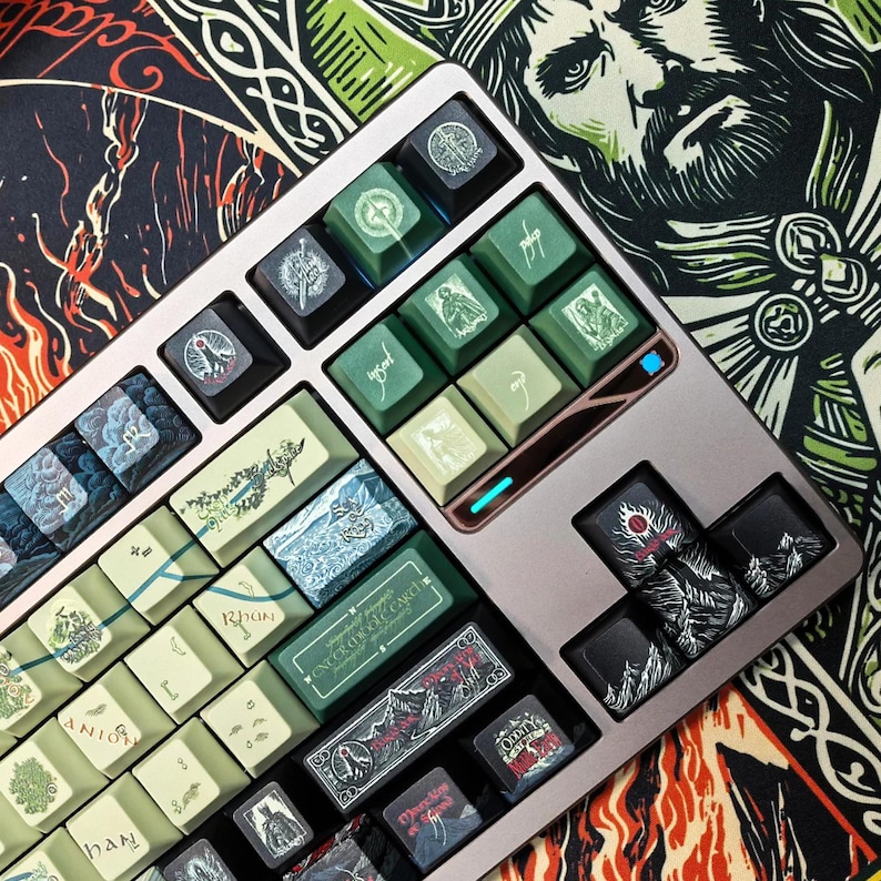 Lord of the Rings Keycap Set | Middle Earth Map Mechanical Keyboard ...