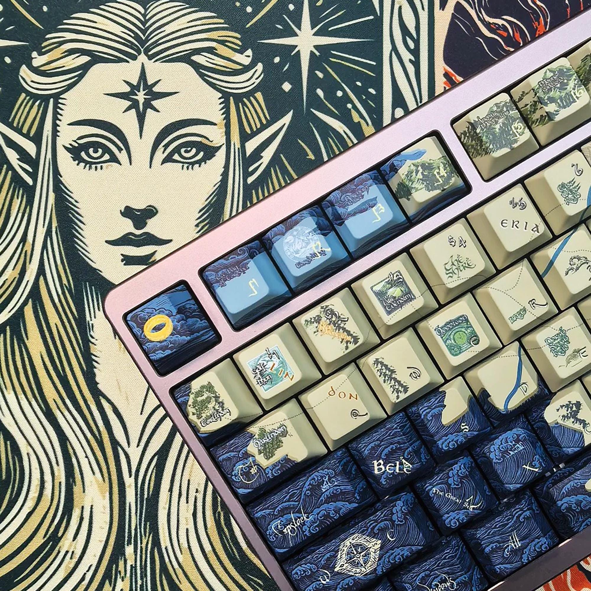 Lord of the Rings Keycap Set | Middle Earth Map Mechanical Keyboard ...