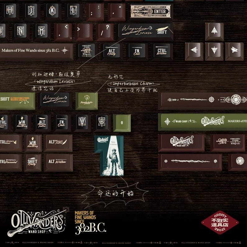 Ollivander's Wand Keycap Set Harry Potter, Wizard, Magical Themed ...