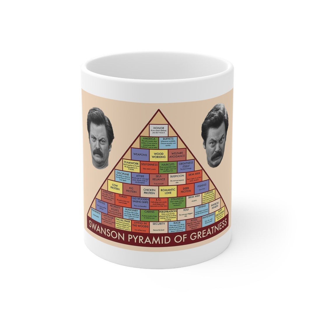 Funny Ron Swanson Mug Swanson Pyramid Of Greatness Parks And Rec Mug Etsy