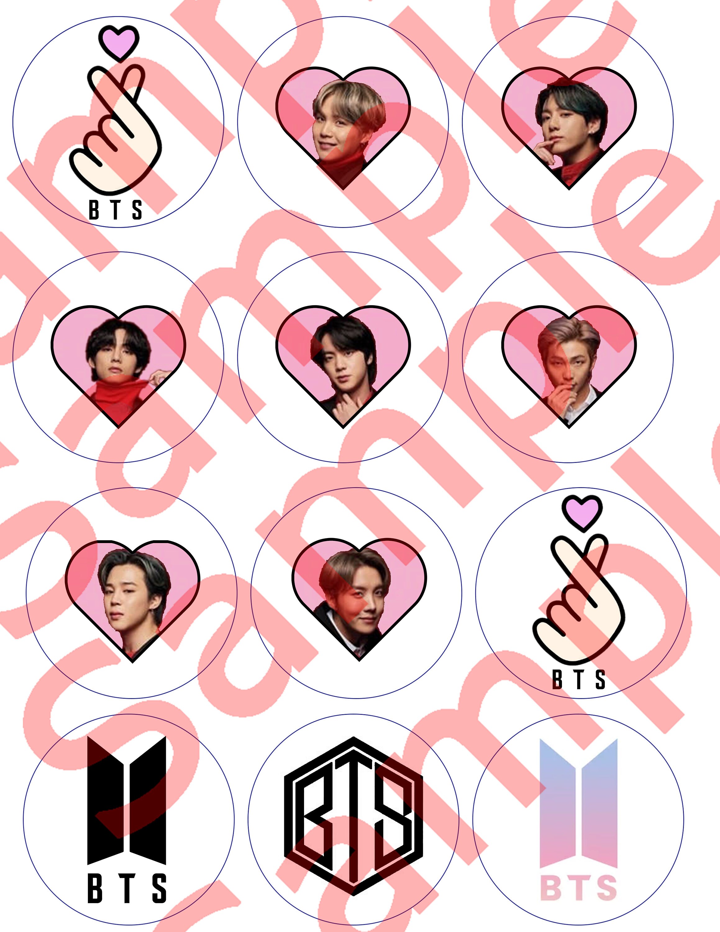 BTS Cupcake Toppers Digital Download - Etsy