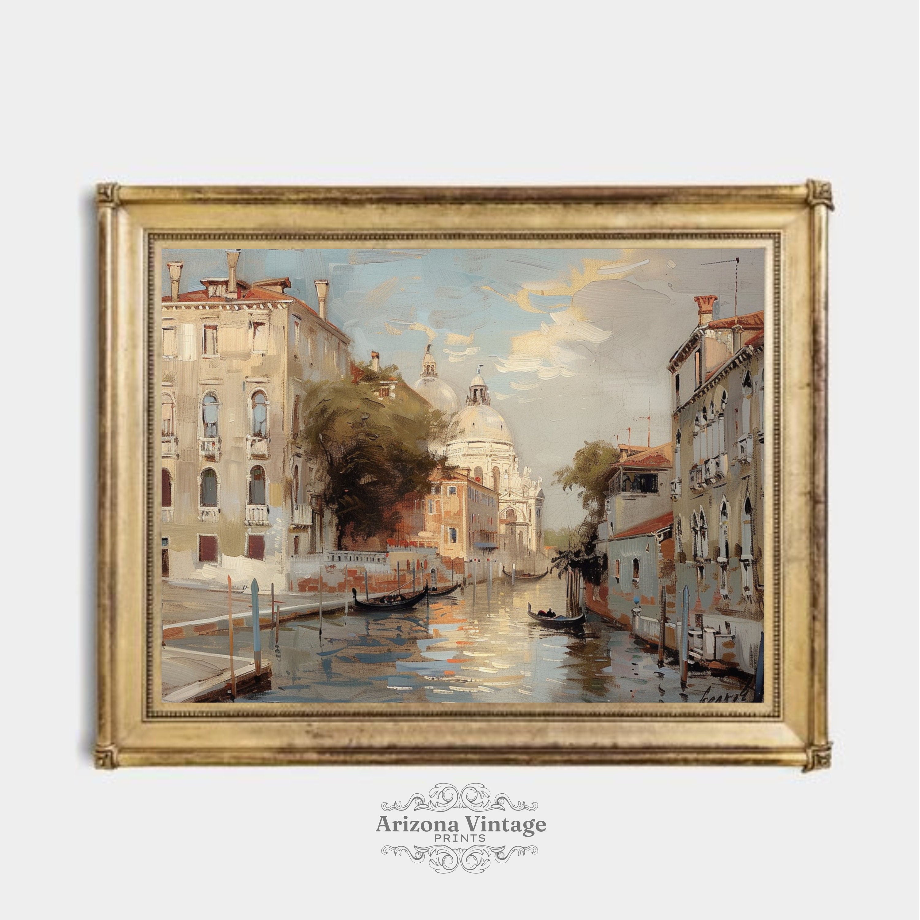 PRINTABLE - Canals of Venice - Antique Impressionist Oil Painting ...