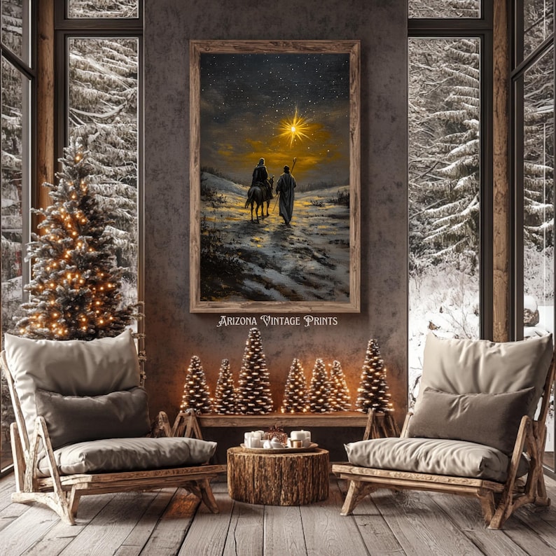 Vintage Nativity Scene Print Set: Impressionist Christmas Art (digital ...