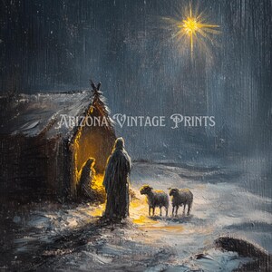 Nativity of Jesus Christ Print: Vintage Impressionist Christmas Art ...