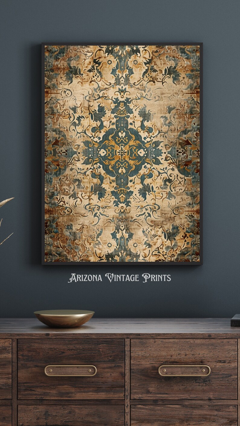PRINTABLE Antique Spanish Tapestry Vintage Textile Wall Art Digital ...
