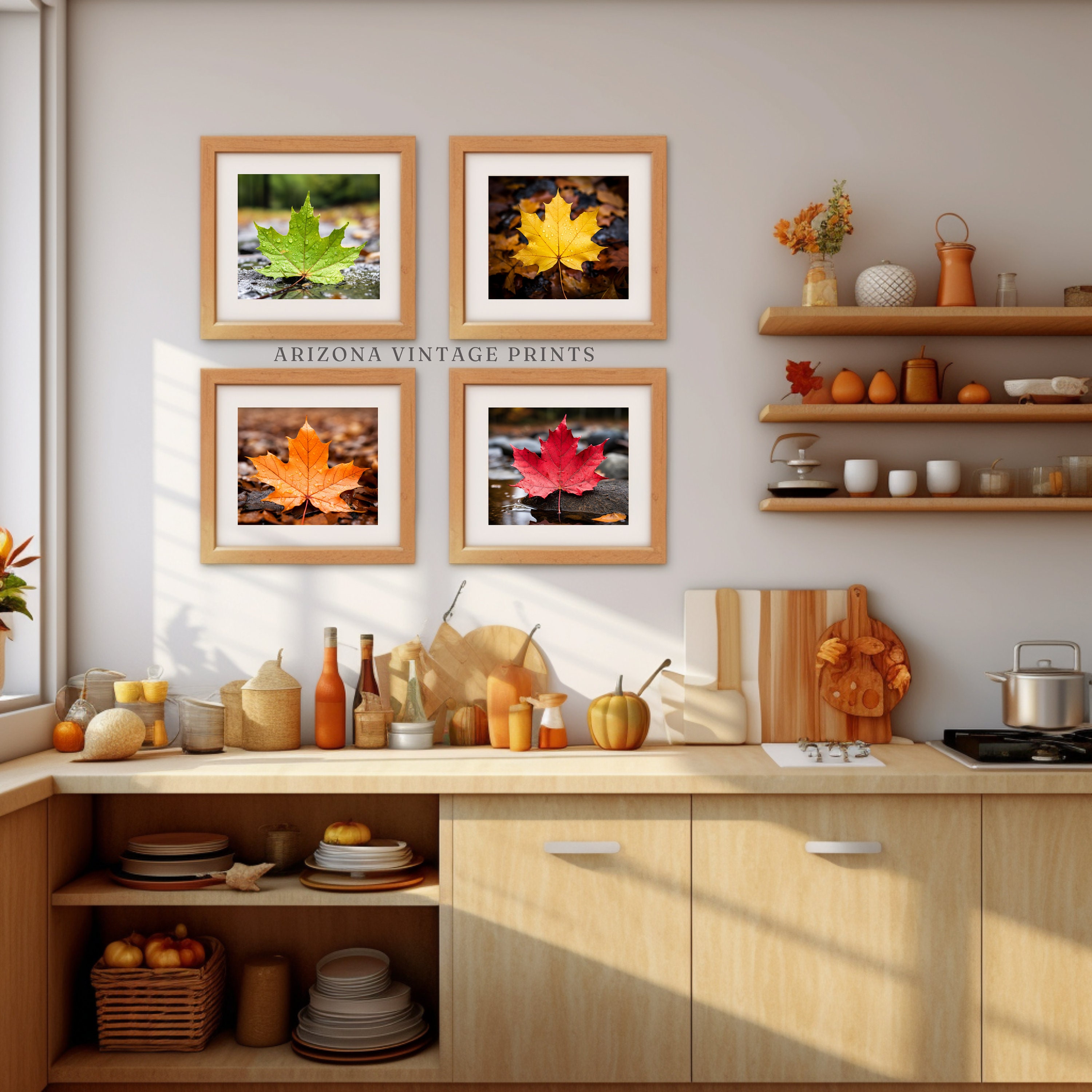 Autumn Maple Leaf Print Set: Colorful Fall Foliage (digital Download ...
