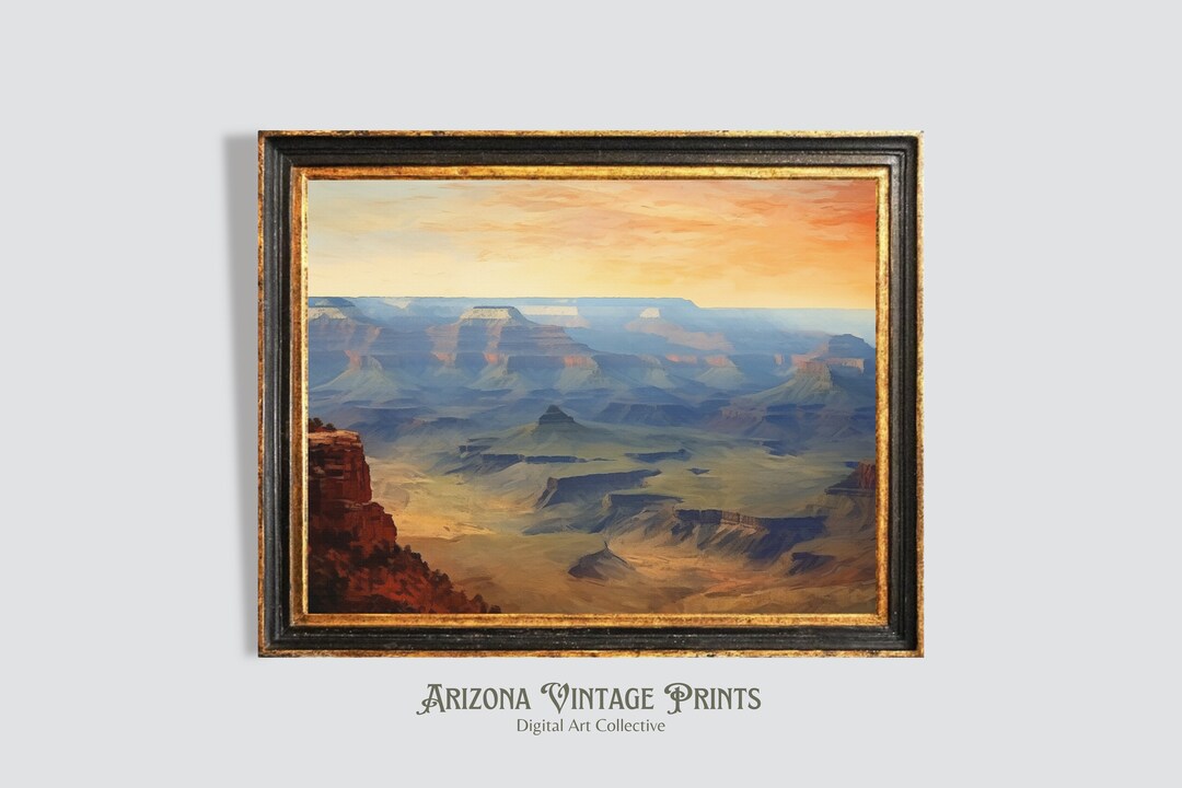 PRINTABLE Scenic Overlook View of the Grand Canyon at Sunset Painting ...