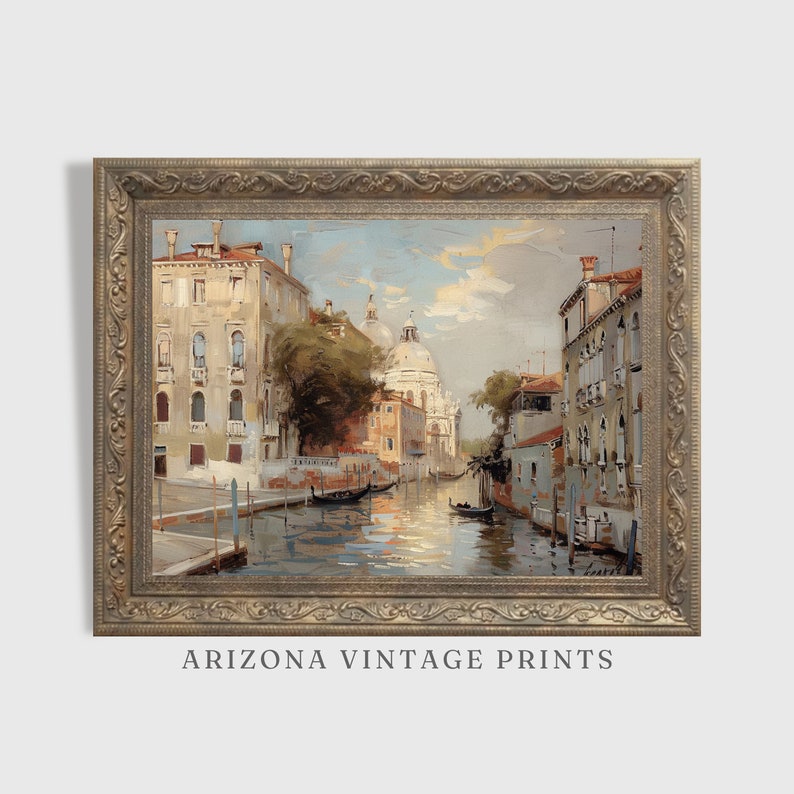 PRINTABLE - Canals of Venice - Antique Impressionist Oil Painting ...