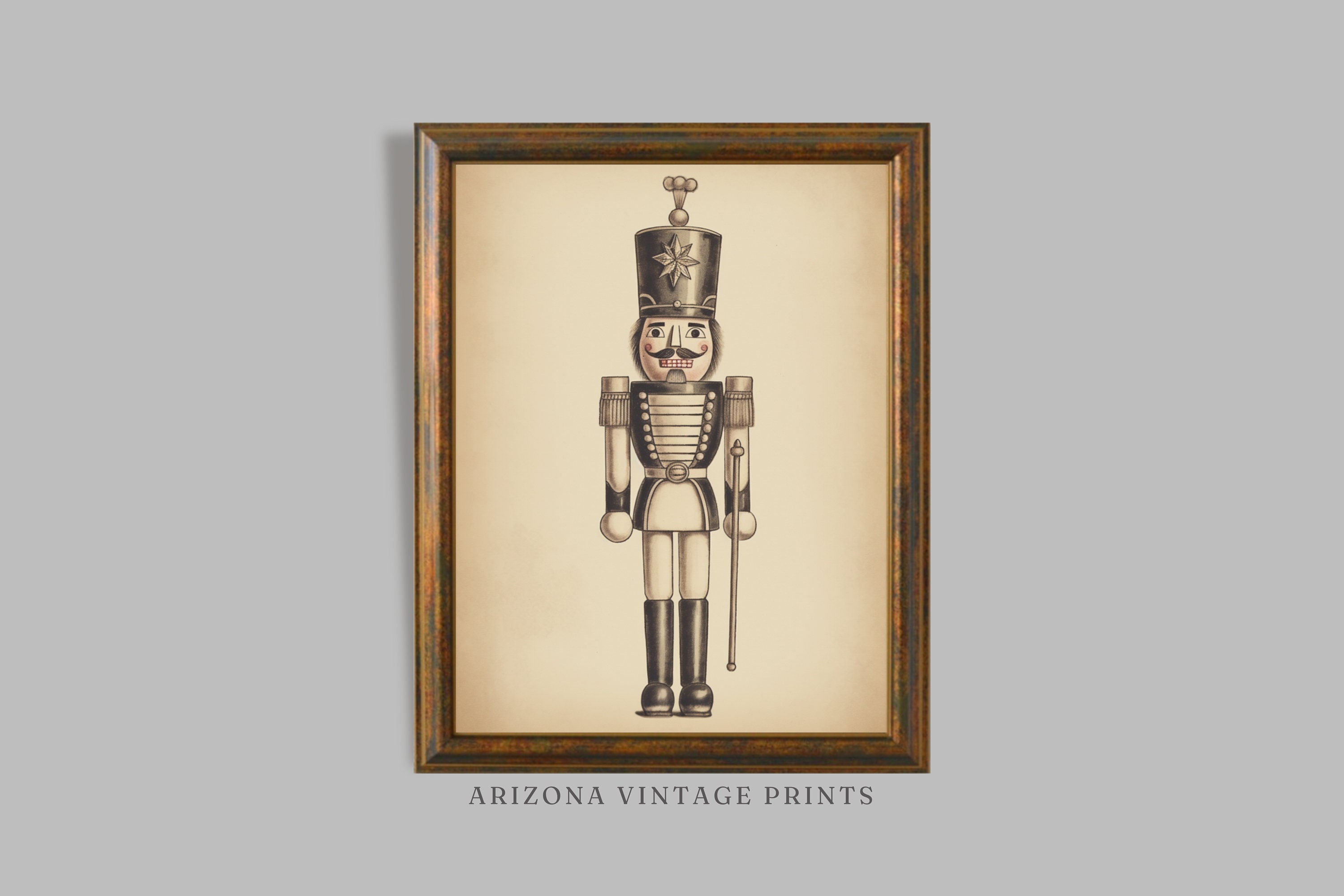 PRINTABLE Antique Christmas Nutcracker Drawing Vintage Christmas Art ...