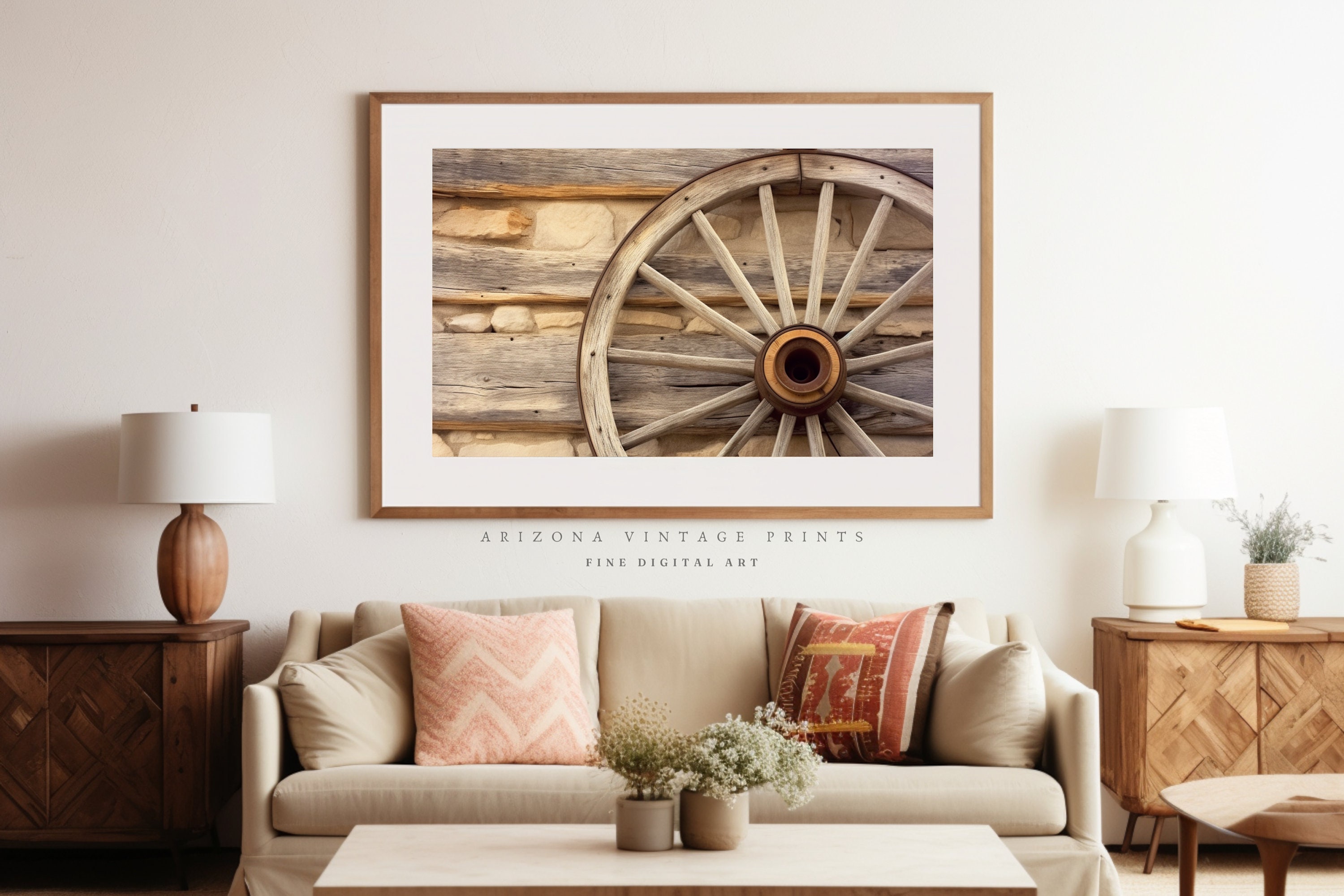 PRINTABLE Rustic Antique Wagon Wheel Print | Vintage Southwest Art ...