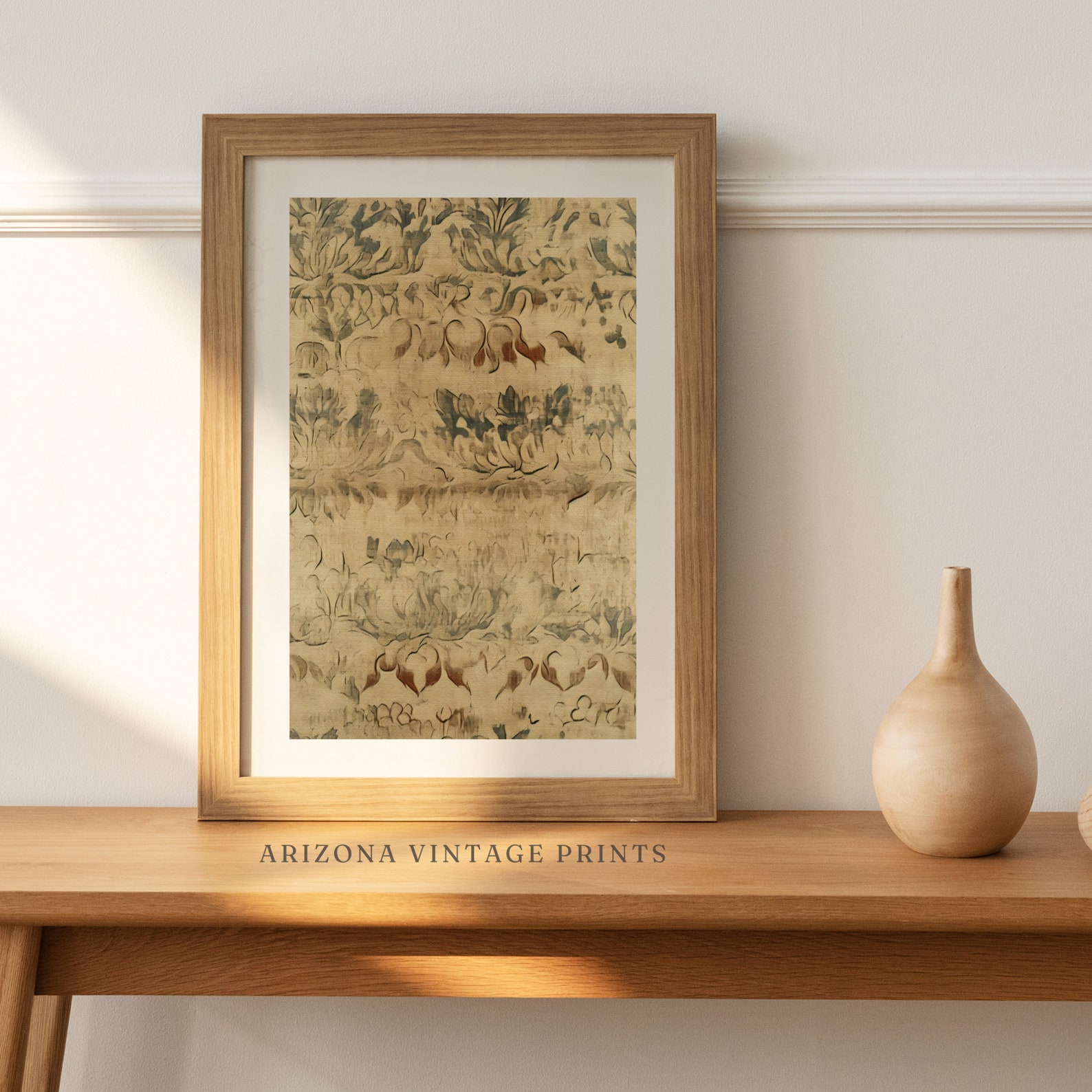 PRINTABLE - Antique Scottish Tapestry | Vintage Textile Wall Art ...