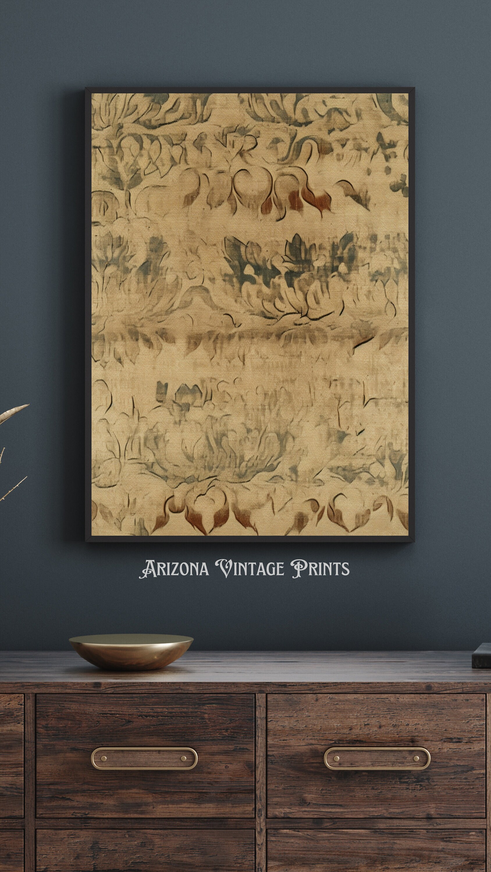 PRINTABLE - Antique Scottish Tapestry | Vintage Textile Wall Art ...