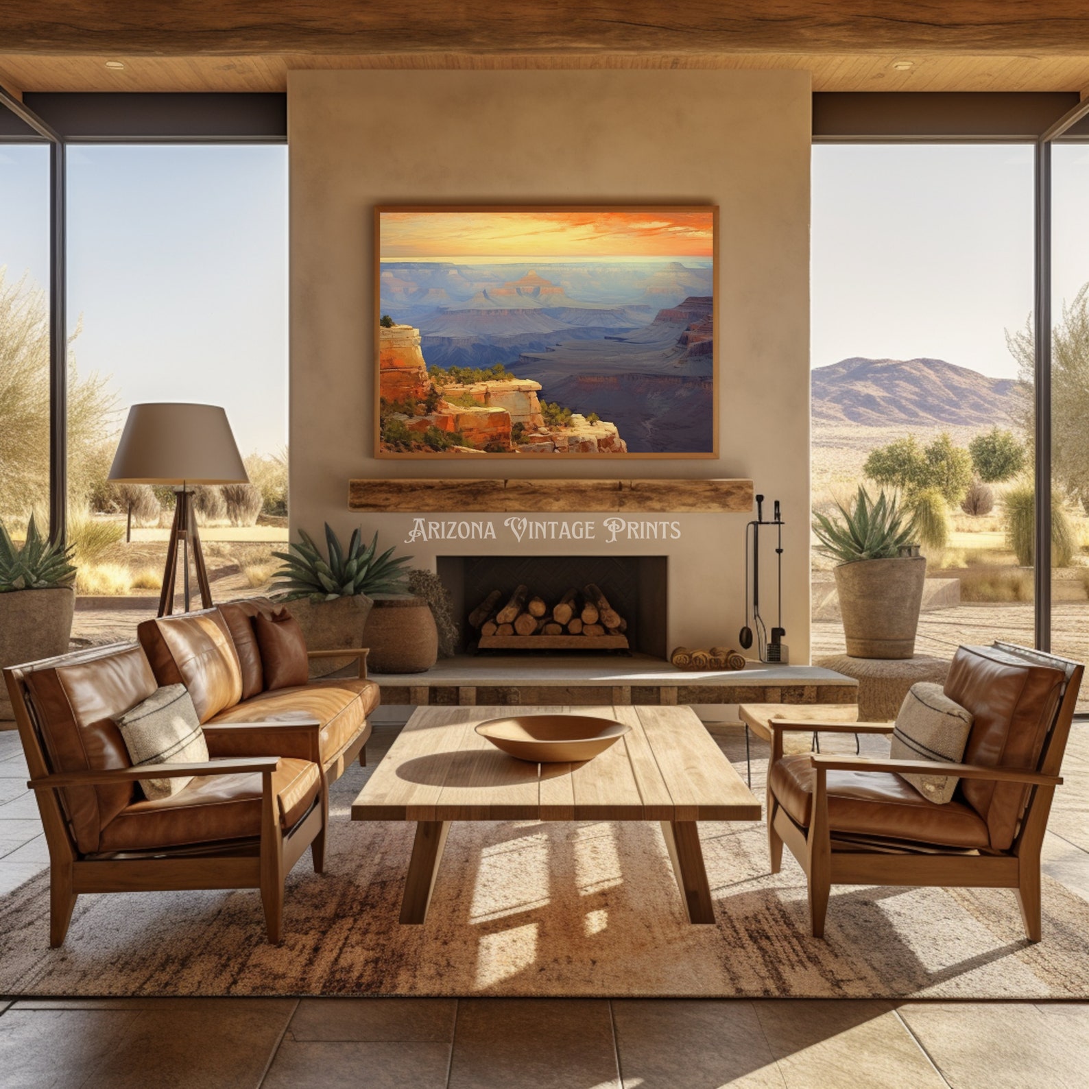 PRINTABLE Scenic Overlook View of the Grand Canyon at Sunset Painting ...