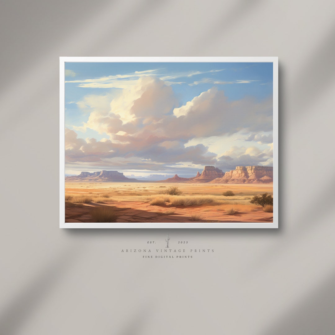PRINTABLE Monument Valley Desert Landscape Painting | Wall Art - Oil on ...