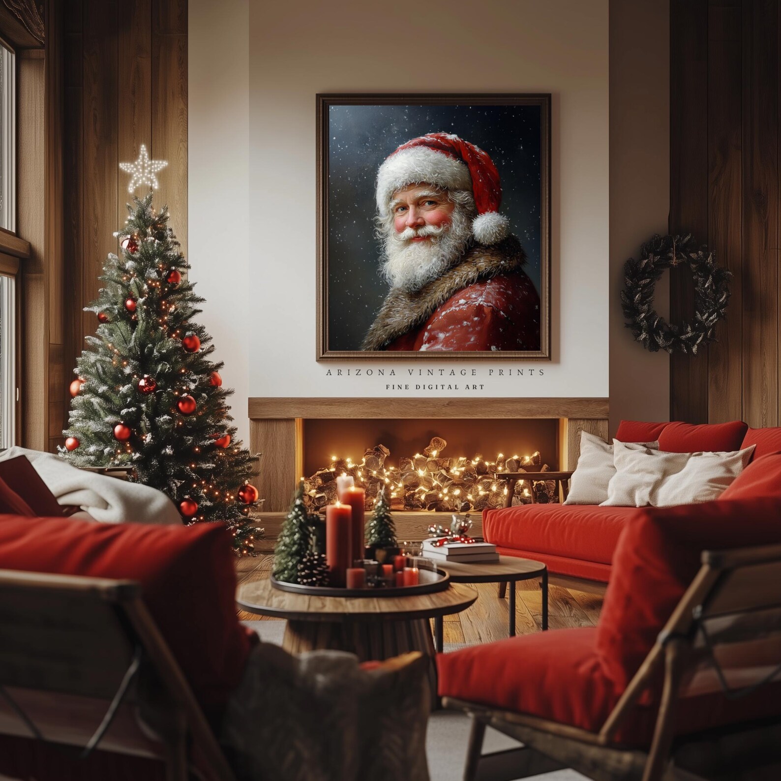 PRINTABLE Santa Claus Vintage Baroque Style Painting Classic Christmas ...