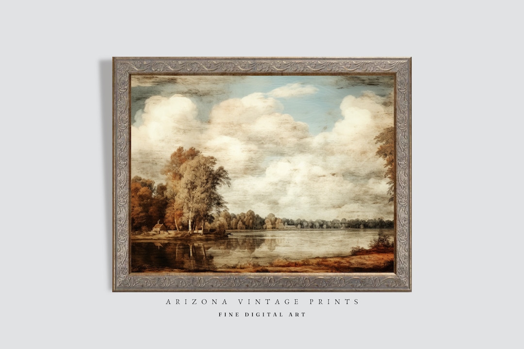 Vintage French Lake Print: Autumn Landscape Intaglio (digital Download ...