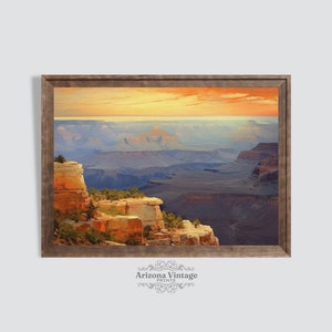 PRINTABLE Scenic Overlook View of the Grand Canyon at Sunset Painting ...