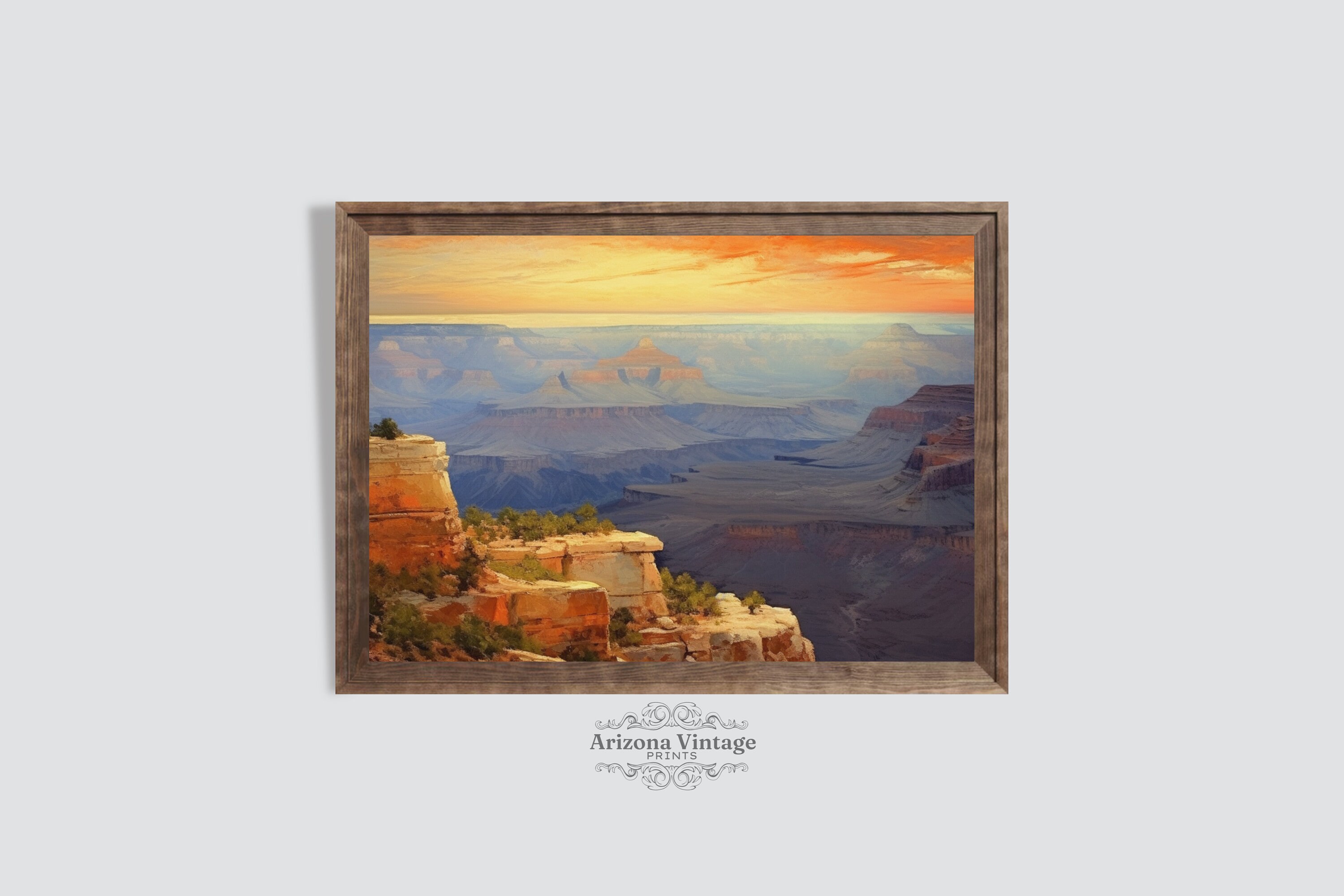 PRINTABLE Scenic Overlook View of the Grand Canyon at Sunset Painting ...