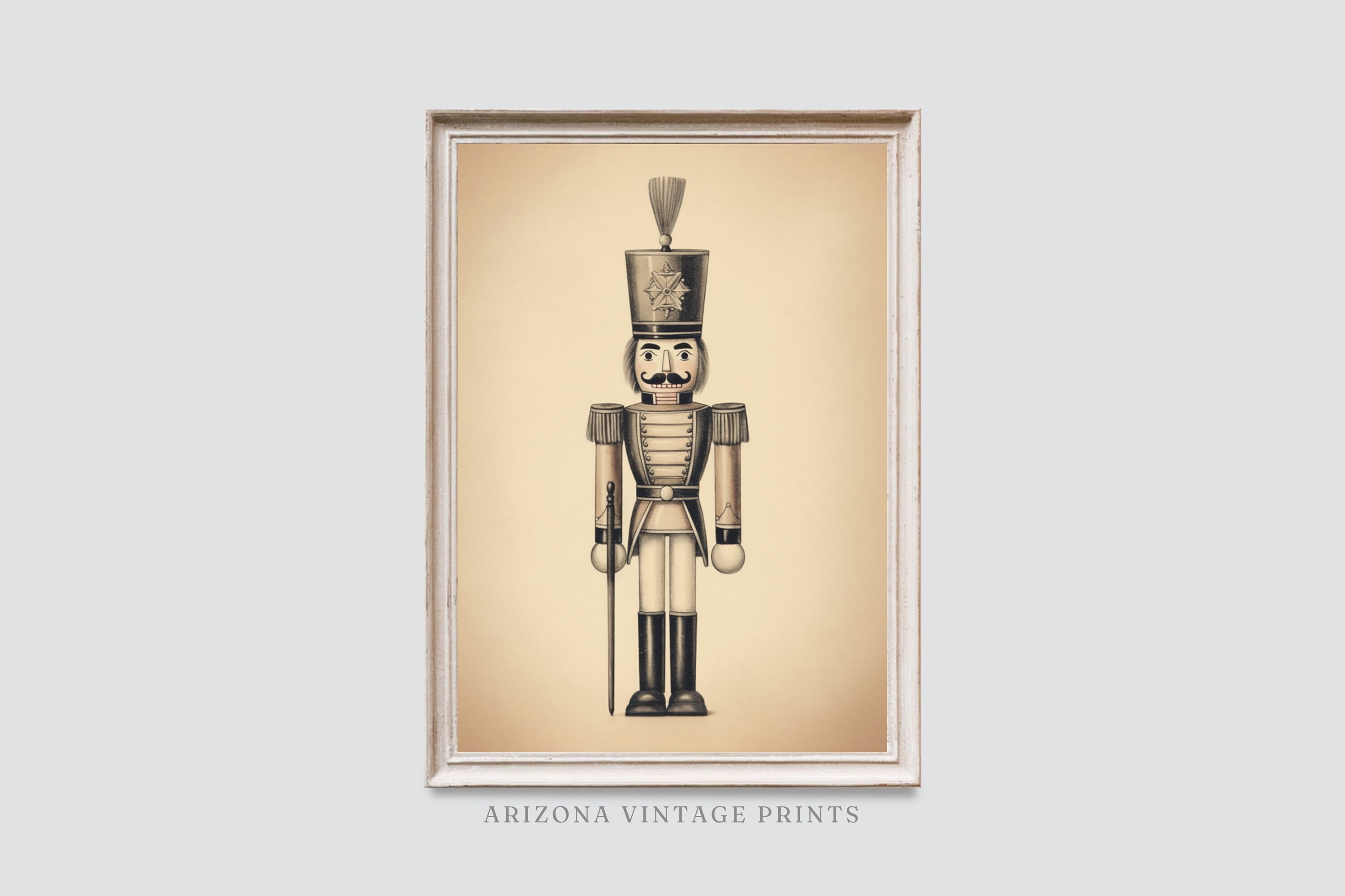 PRINTABLE Antique Christmas Nutcracker Drawing Vintage Christmas Art ...