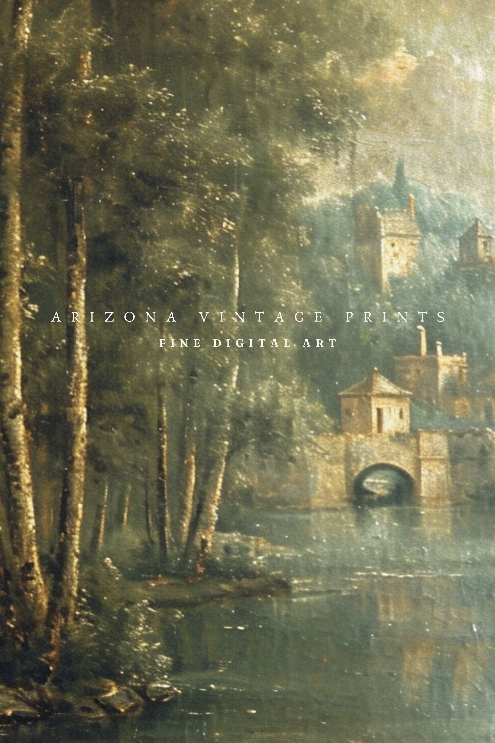 PRINTABLE Under the Bridge Antique Baroque Style Painting Vintage ...