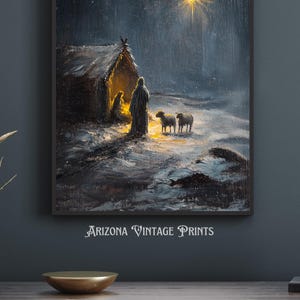 Nativity of Jesus Christ Print: Vintage Impressionist Christmas Art ...