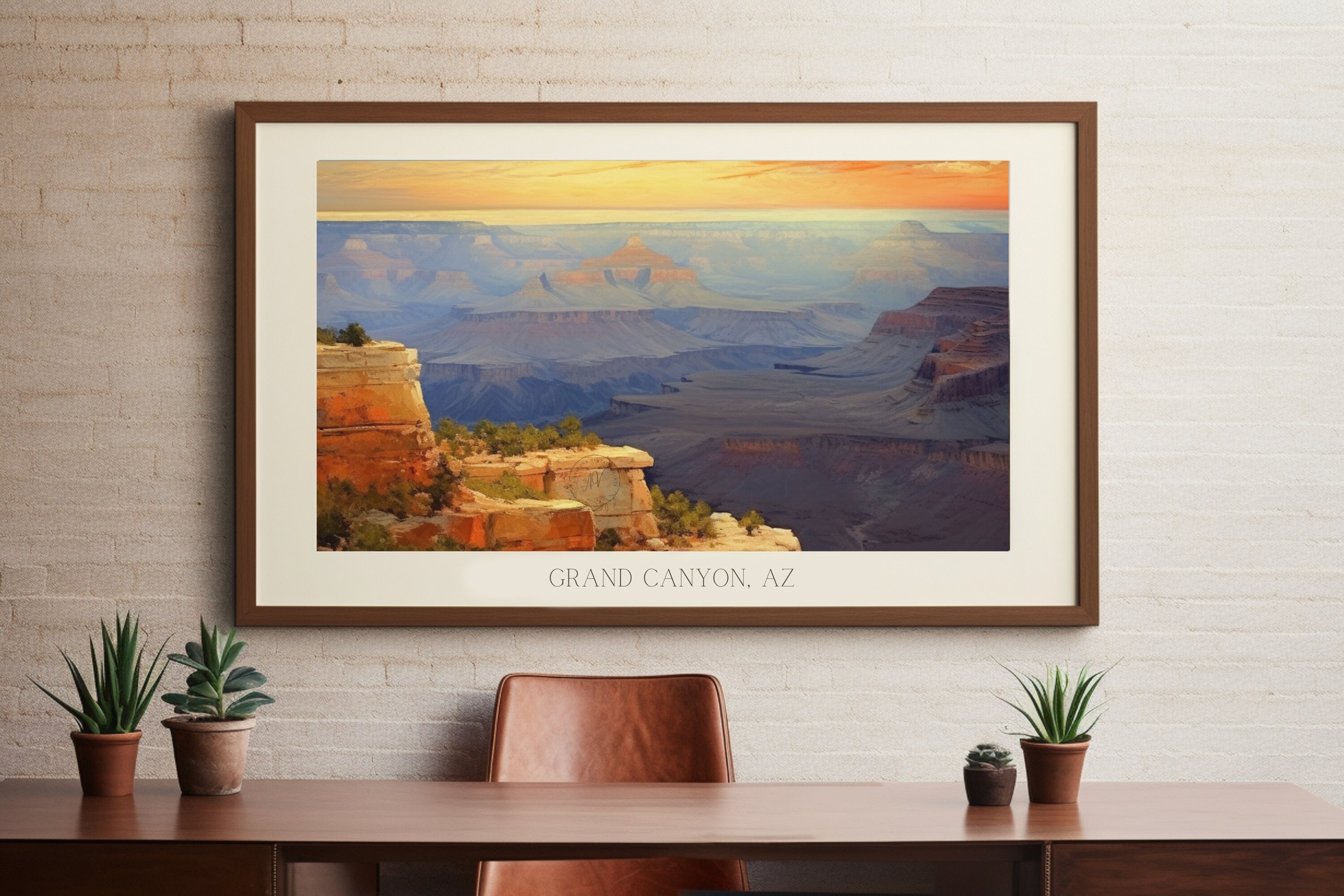 PRINTABLE Scenic Overlook View of the Grand Canyon at Sunset Painting ...