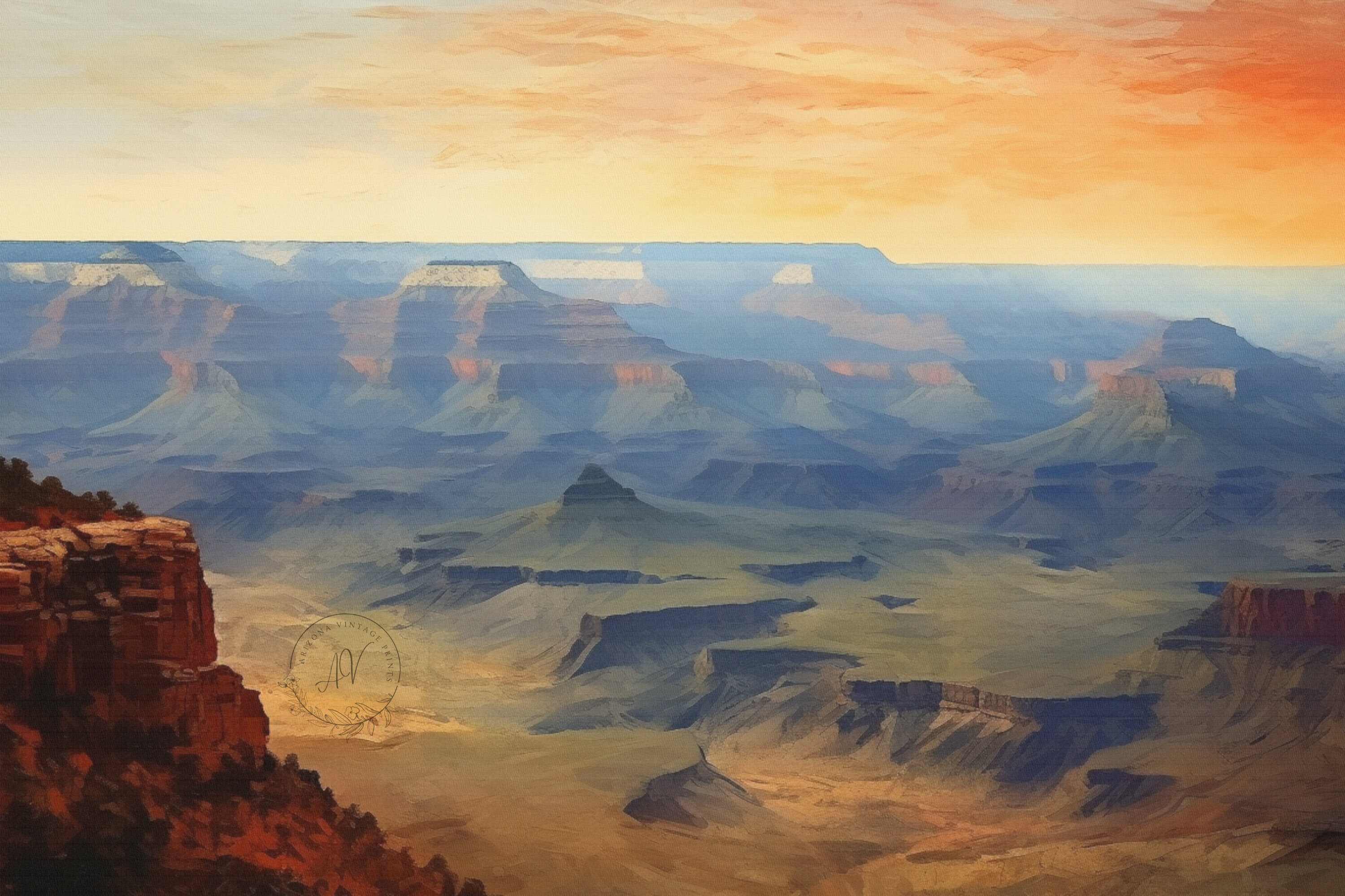 PRINTABLE Scenic Overlook View of the Grand Canyon at Sunset - Etsy
