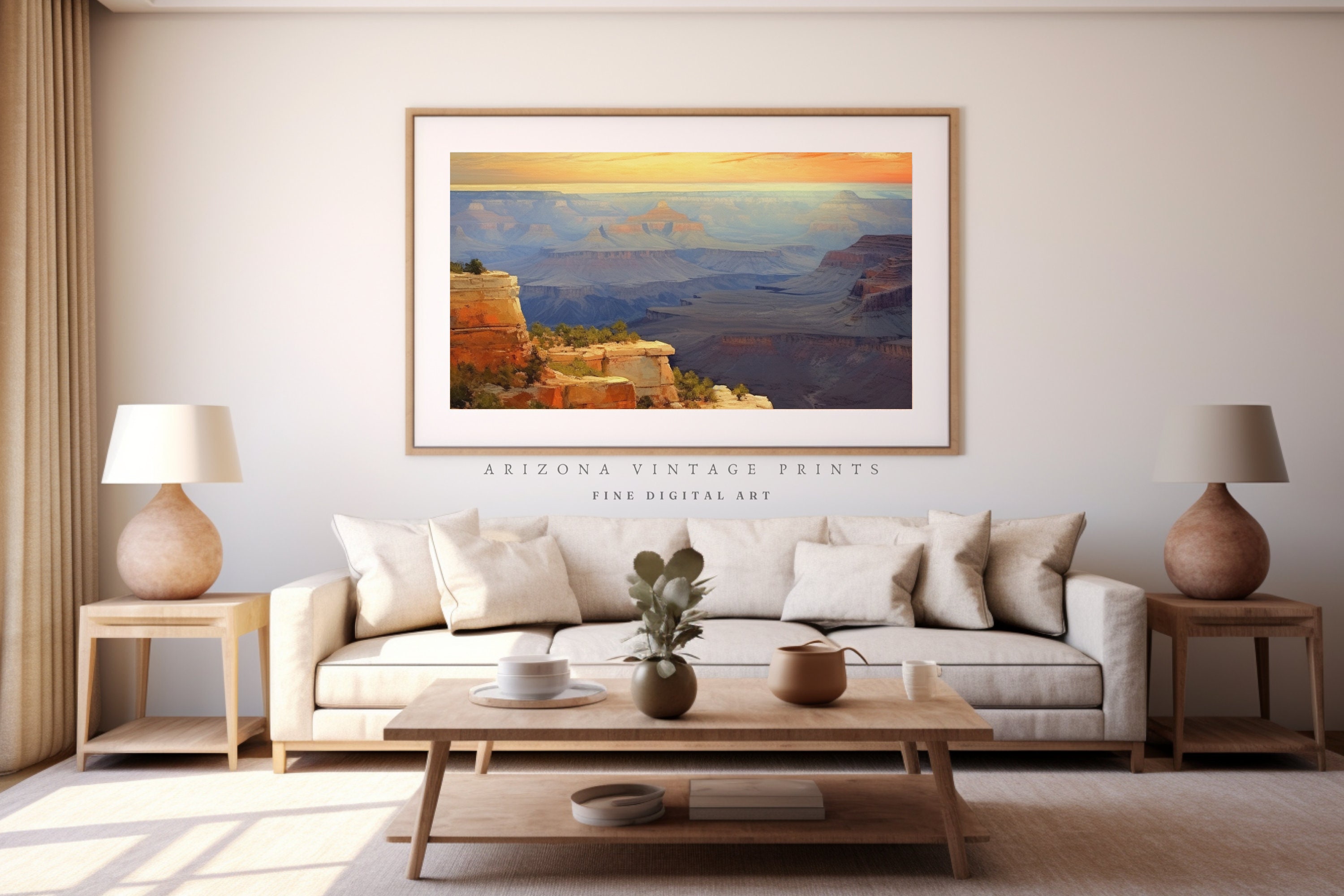 PRINTABLE Scenic Overlook View of the Grand Canyon at Sunset Painting ...