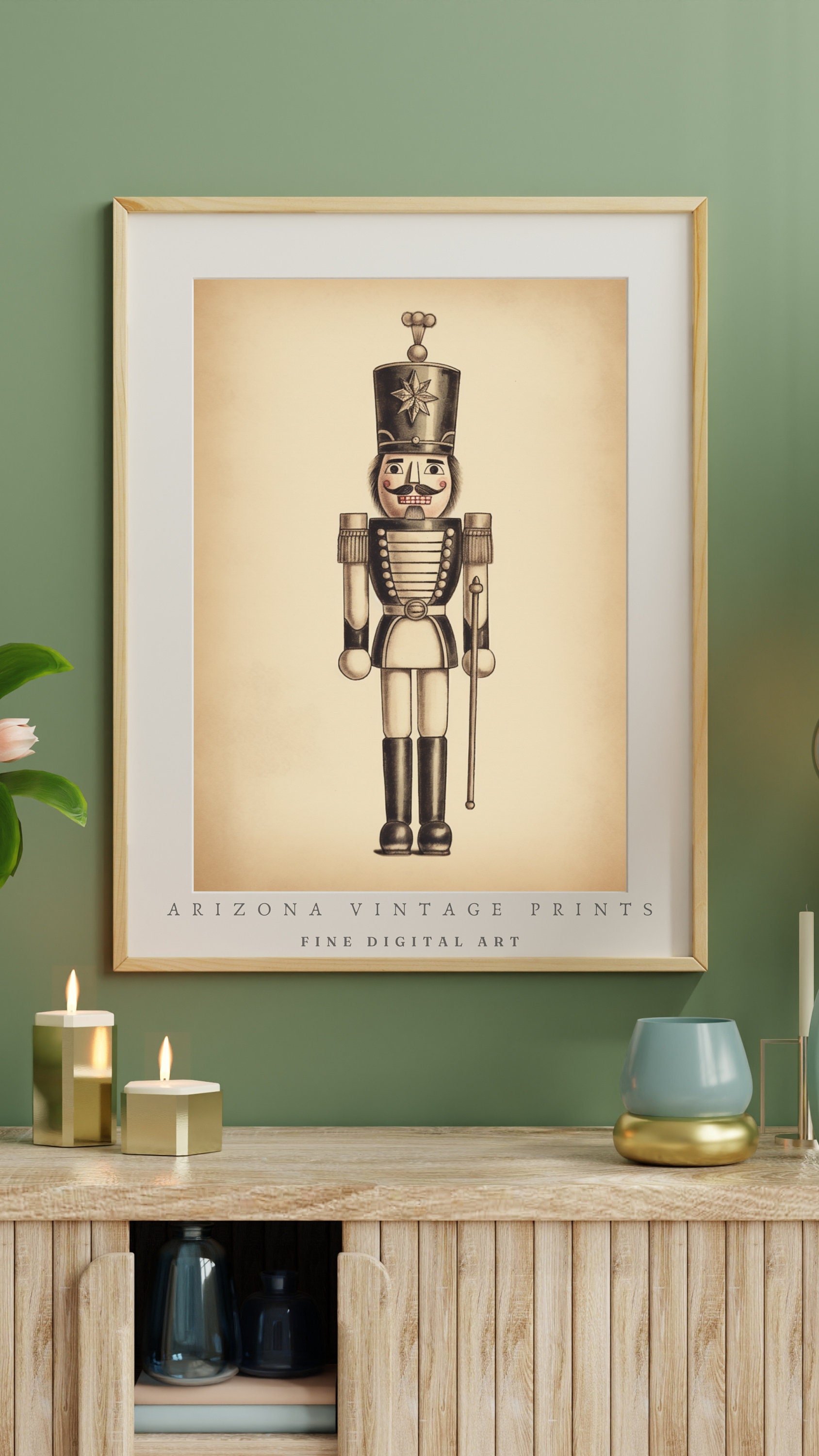 PRINTABLE Antique Christmas Nutcracker Drawing Vintage Christmas Art ...