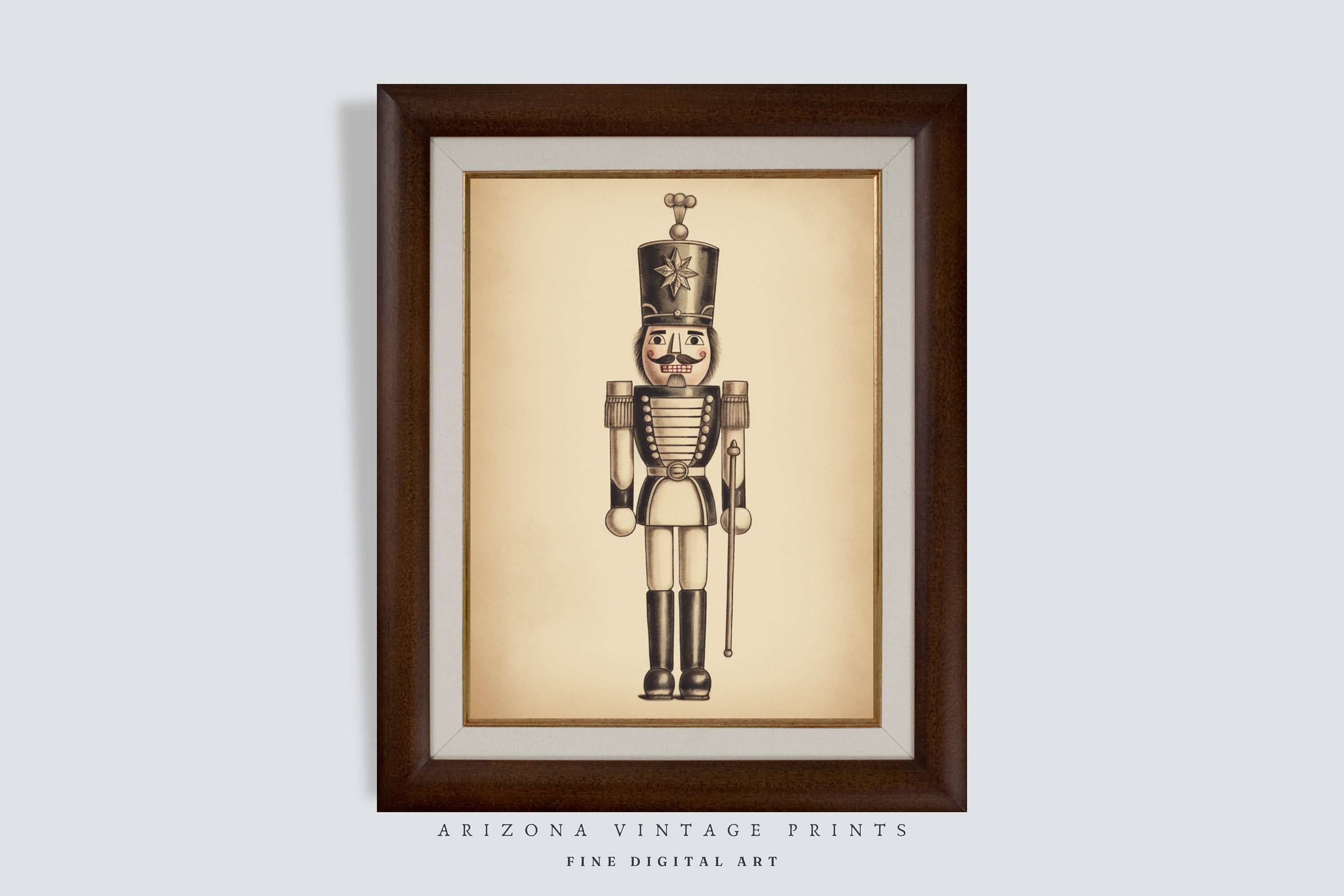 PRINTABLE Antique Christmas Nutcracker Drawing Vintage Christmas Art ...