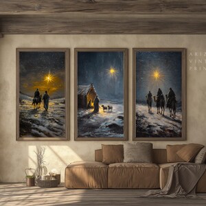 Vintage Nativity Scene Print Set: Impressionist Christmas Art (digital ...