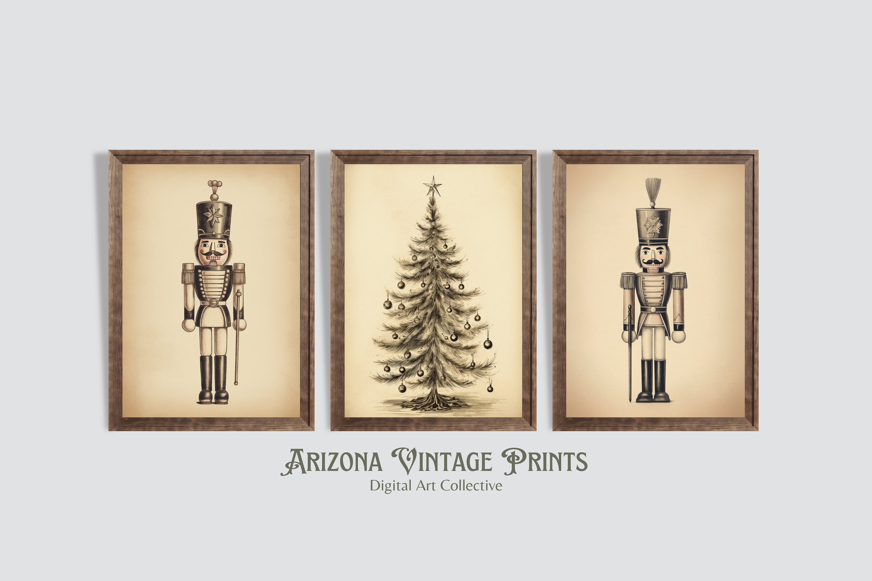 PRINTABLE Antique Christmas Nutcracker Drawing Vintage Christmas Art ...