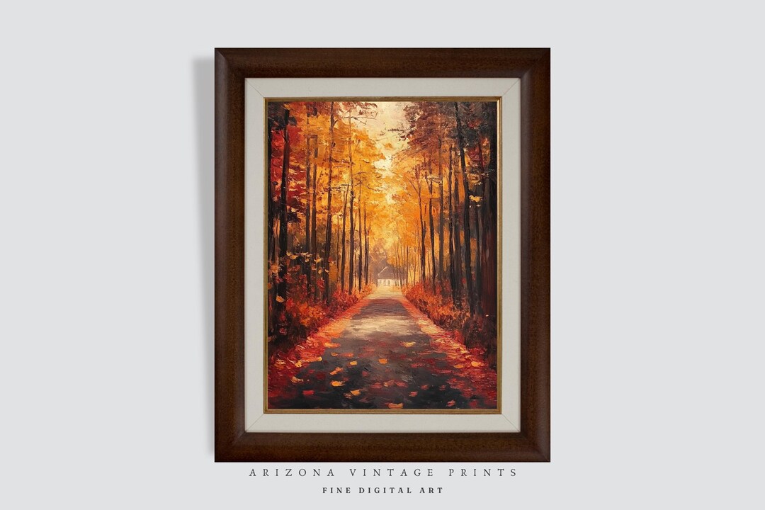 PRINTABLE - Rustic Farmhouse in Autumn | Impressionist Oil Painting ...