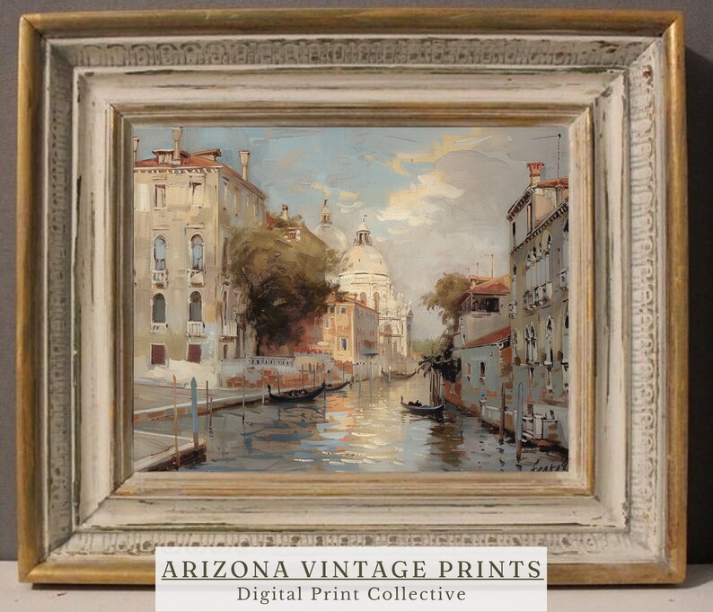 PRINTABLE - Canals of Venice - Antique Impressionist Oil Painting ...