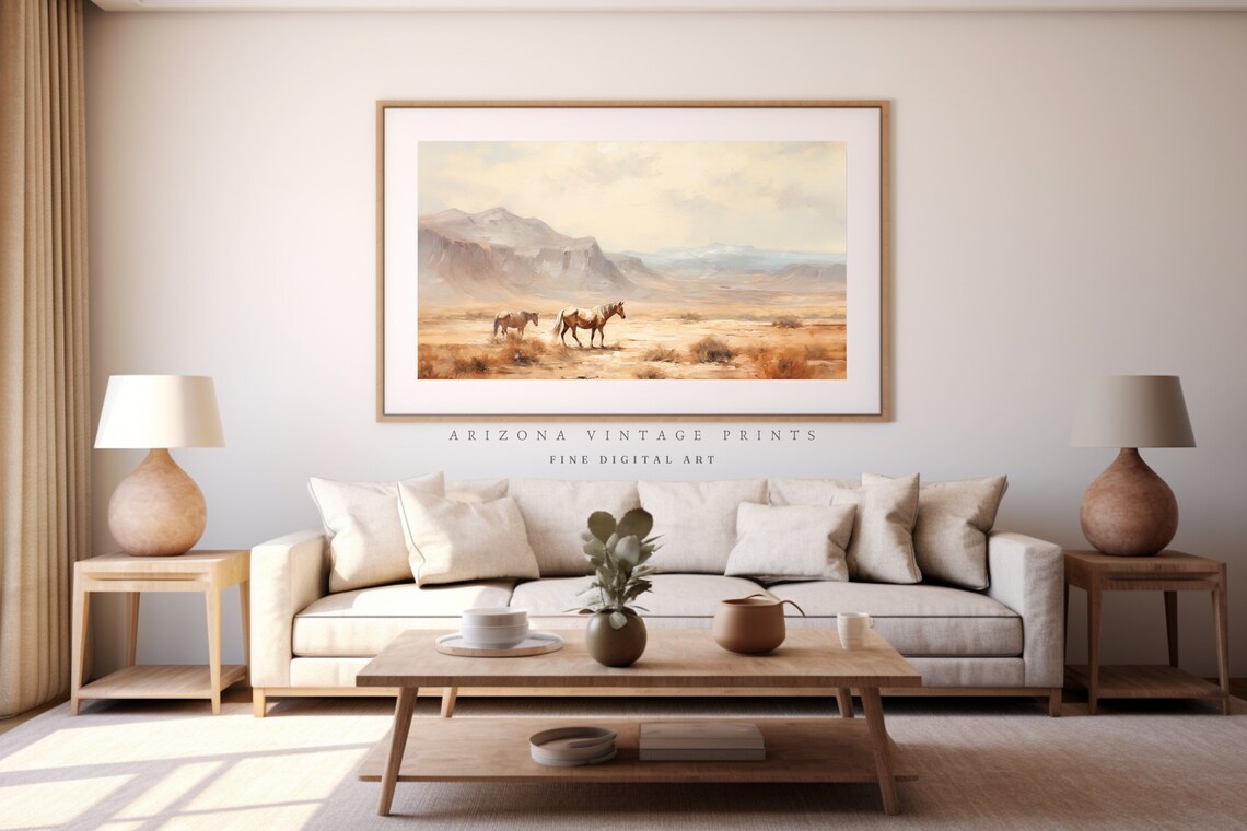 Rustic Southwest Gallery Wall Art Set: Vintage Horse & Desert Prints ...