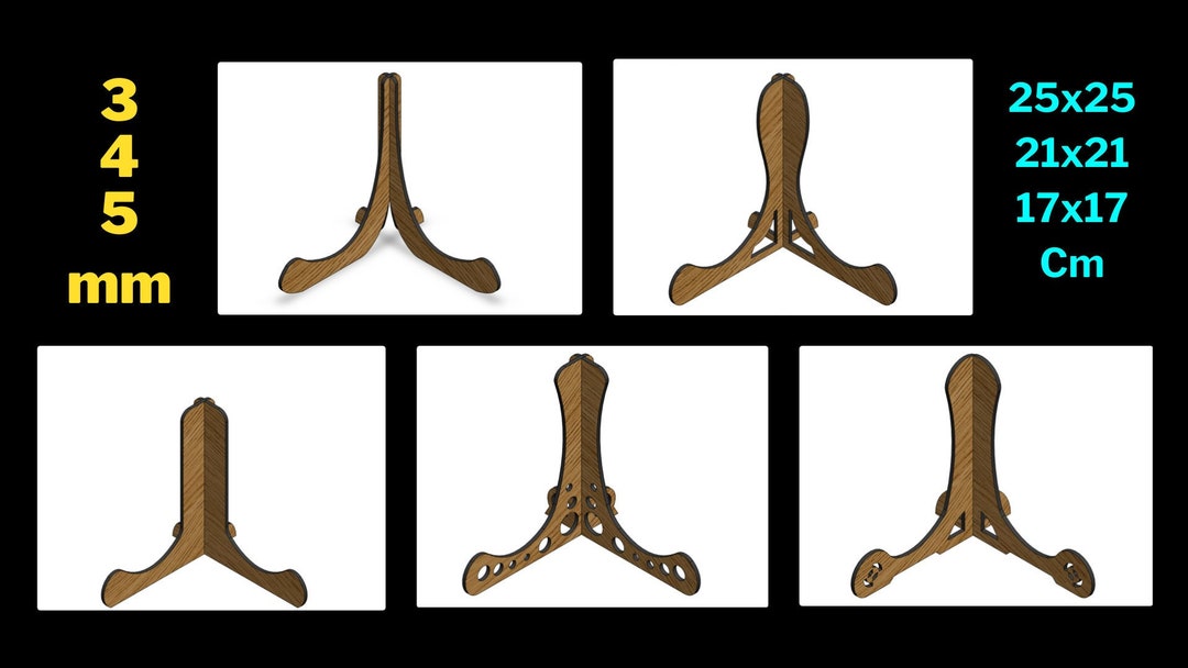 5 Model Laser Cut Easel Stand 3 Size 3mm 4mm 5mm Plate - Etsy
