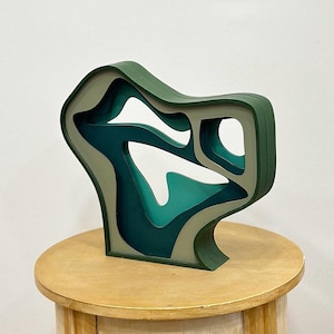 Colorful Parametric Wood Art, Unique Shelf Decorative Object, Wood ...