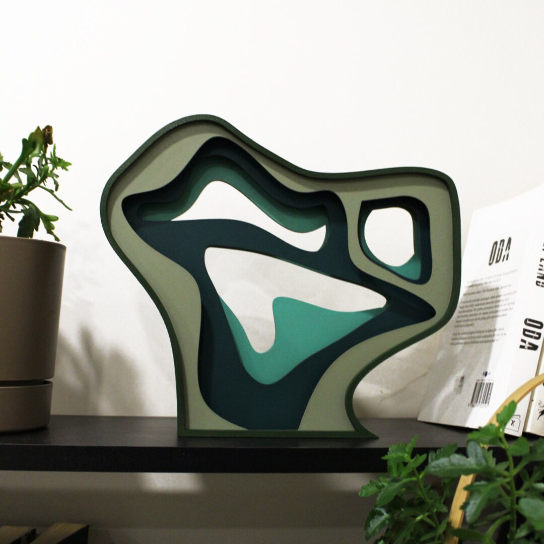 Colorful Parametric Wood Art, Unique Shelf Decorative Object, Wood ...