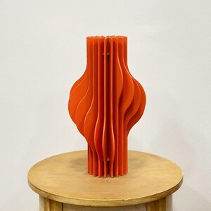 Orange Wood Wave Vase: Modern Parametric Sculpture, Dried Flower ...